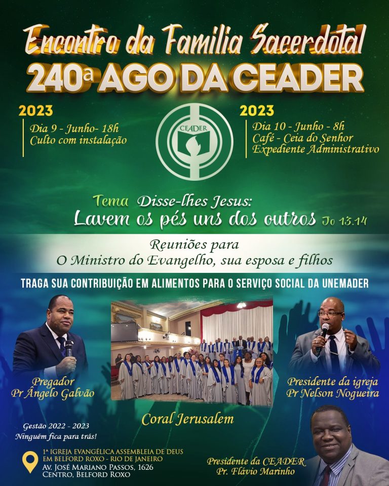 Convocação 240ª AGO CEADER - A.D. Belford Roxo - Convenção CEADER